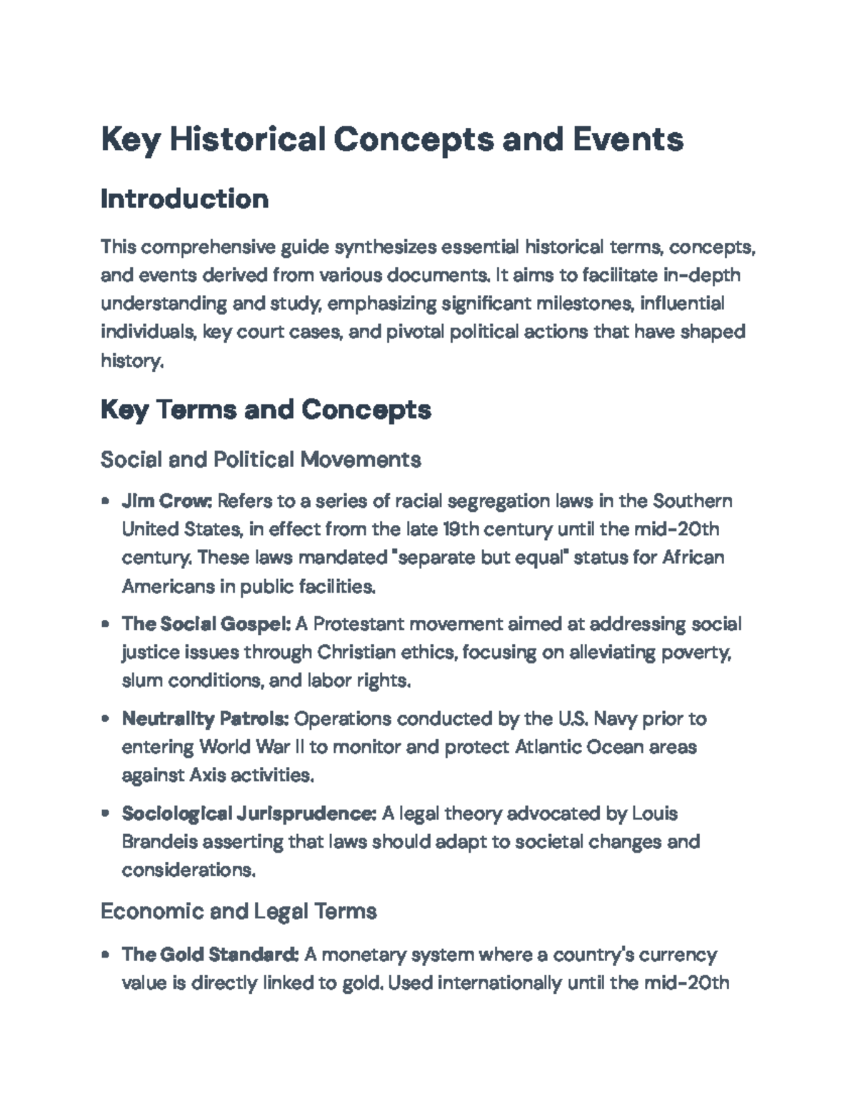 Key Historical Concepts and Events: A Comprehensive Study Guide - Key ...