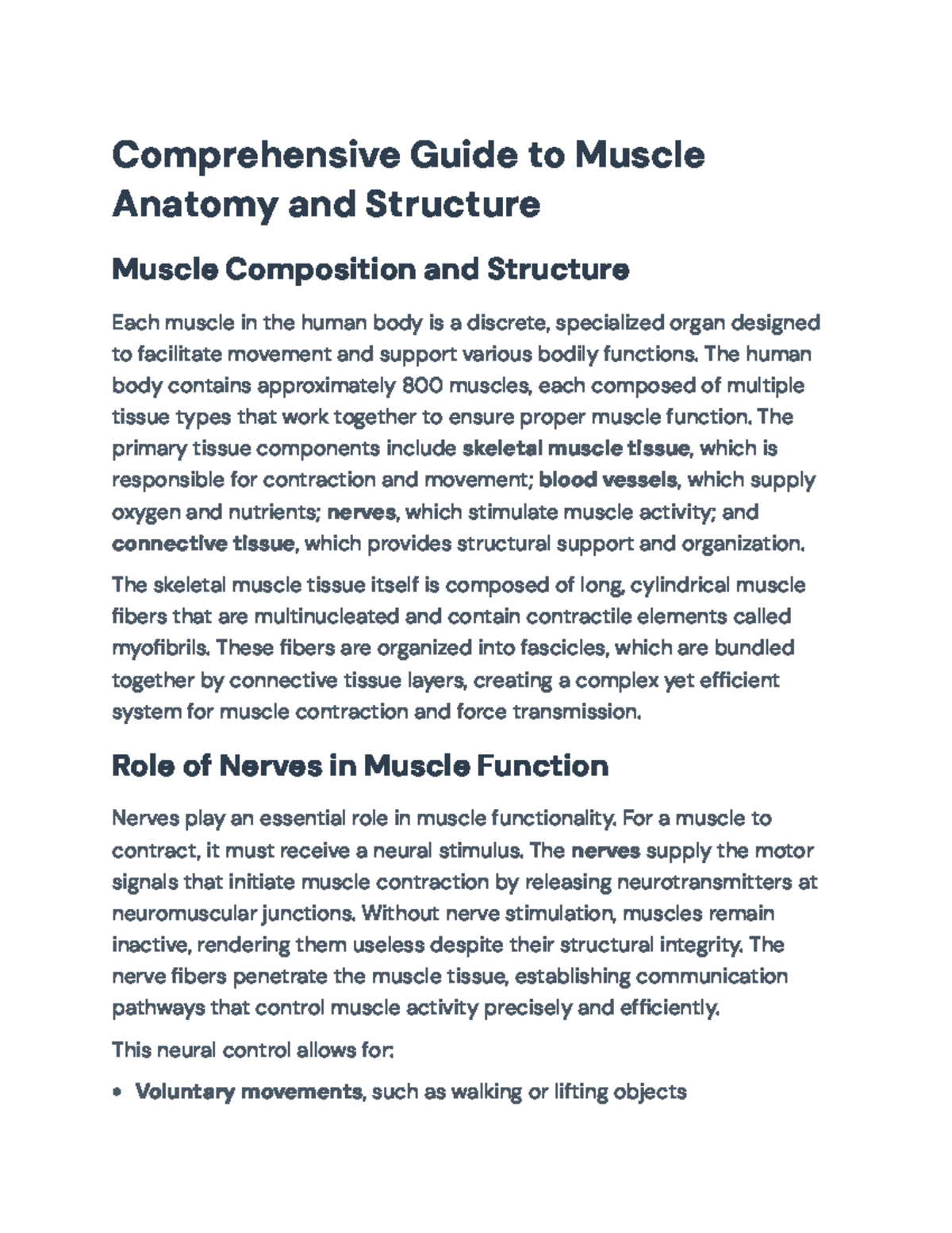 Comprehensive Guide to Muscle Anatomy and Function (ANAT 101) - Studocu