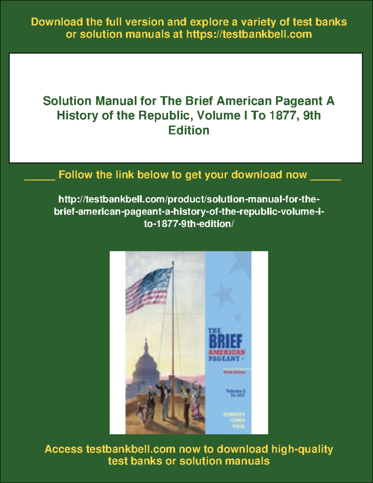 10129 - Solution manual for the brief american pageant a history of the ...
