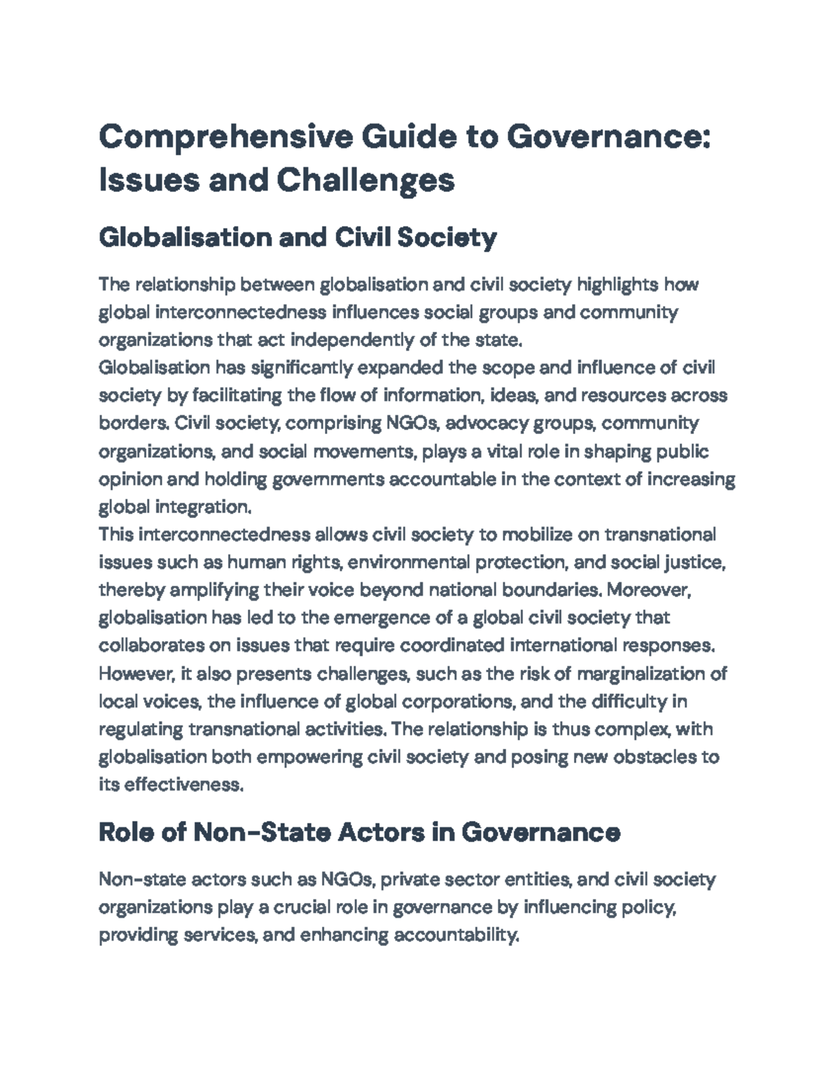 Comprehensive Guide to Governance: Issues, Institutions & Development ...