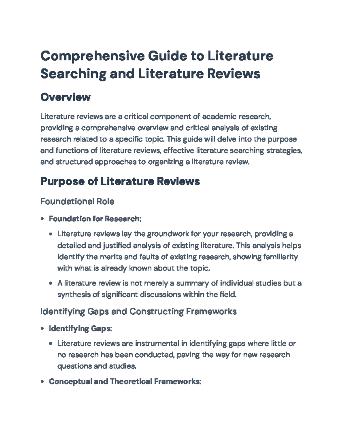 Comprehensive Guide to Literature Reviews: Structure & Strategies ...
