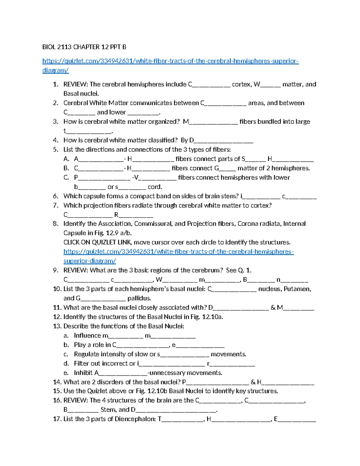 BIOL 2113 Comprehensive Study Guide for Final Exam Review - Studocu