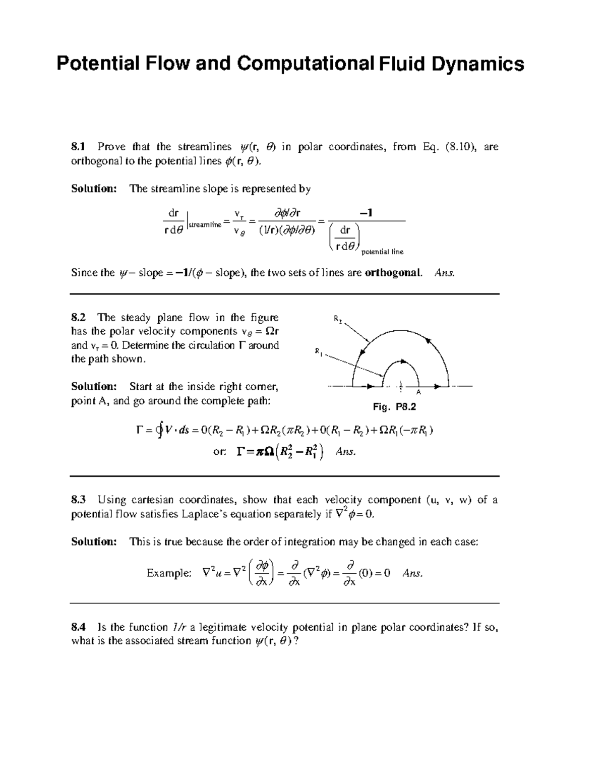 Potential Flow and Computational Fluid Dynamics - (8), are orthogonal ...