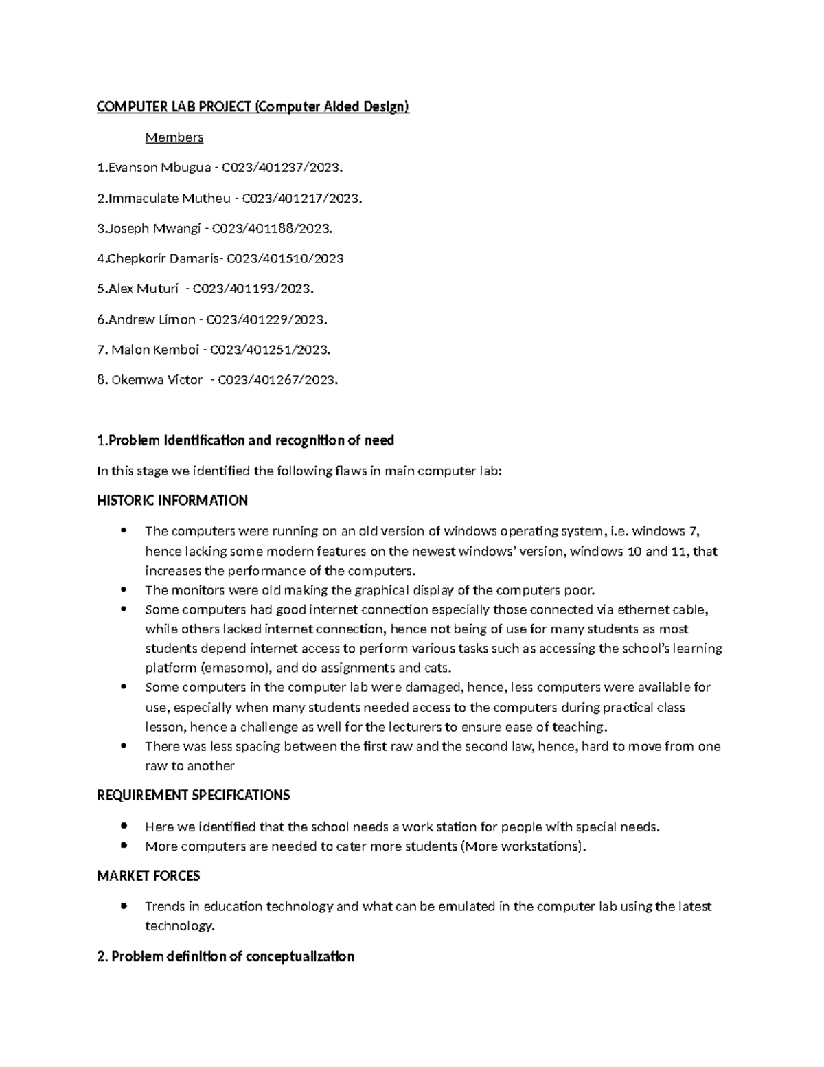 COMPUTER LAB PROJECT (CAD) - Enhancing Accessibility & Workstations ...