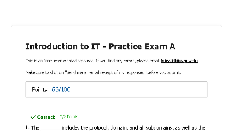 Introduction to IT - Practice Exam A - D322 - Studocu