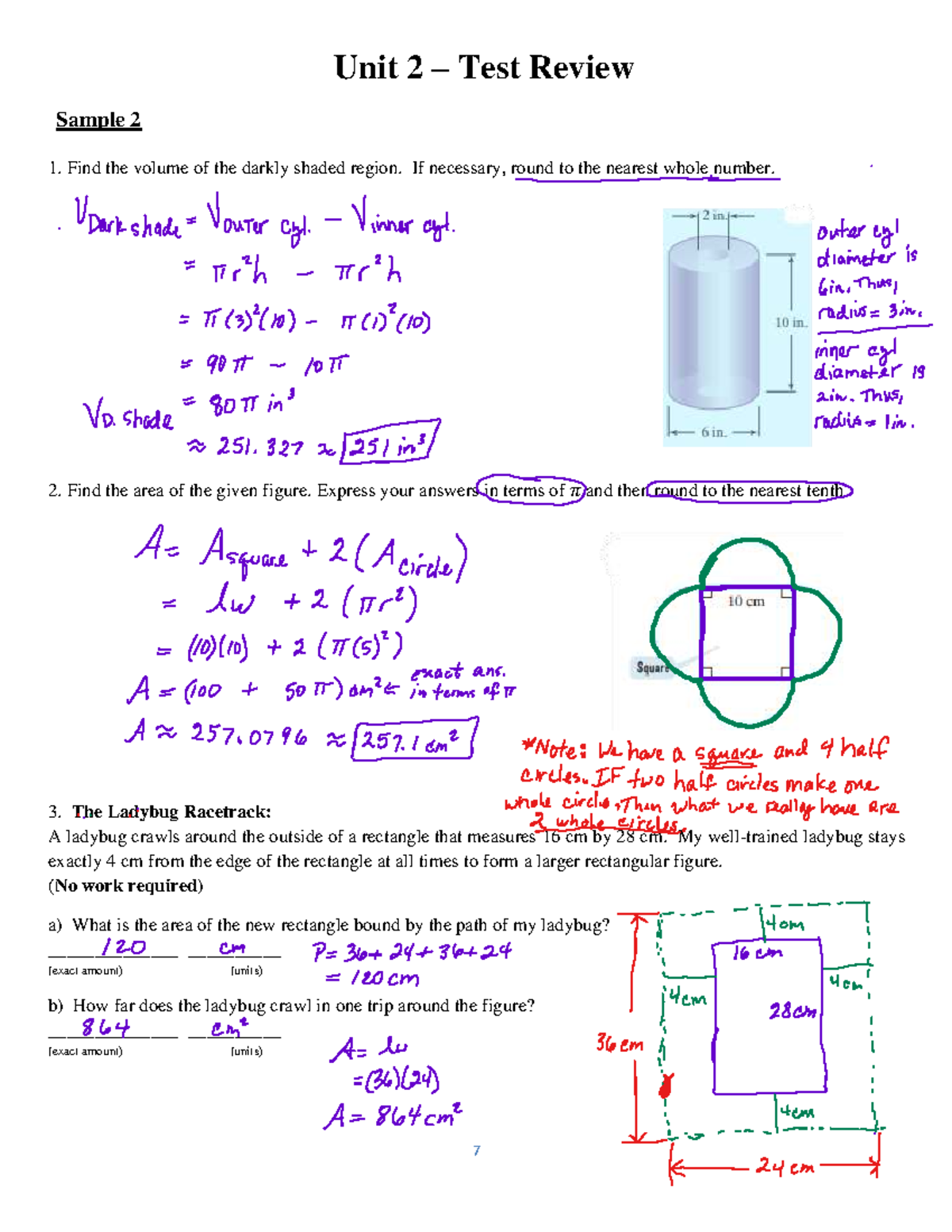 Unit 2 Math Test Review & Practice Problems - Studocu