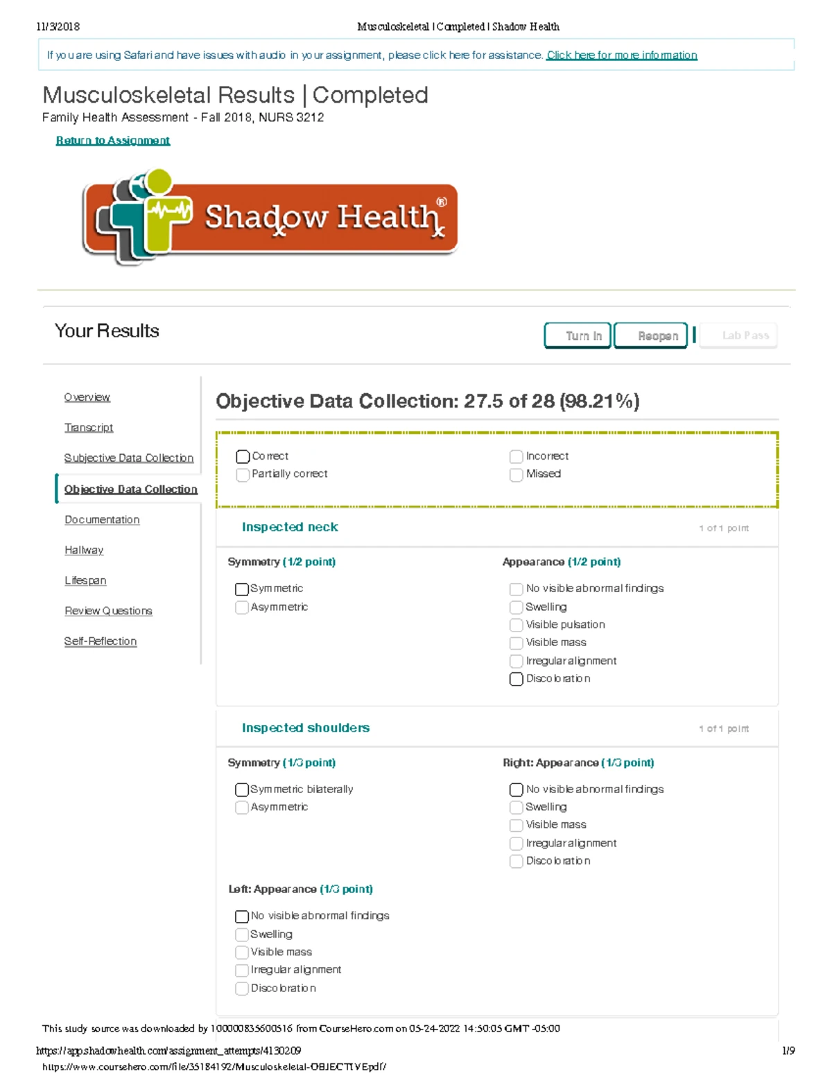 Tina Jones Musculoskeletal - Musculoskeletal Results | Turned In Health ...