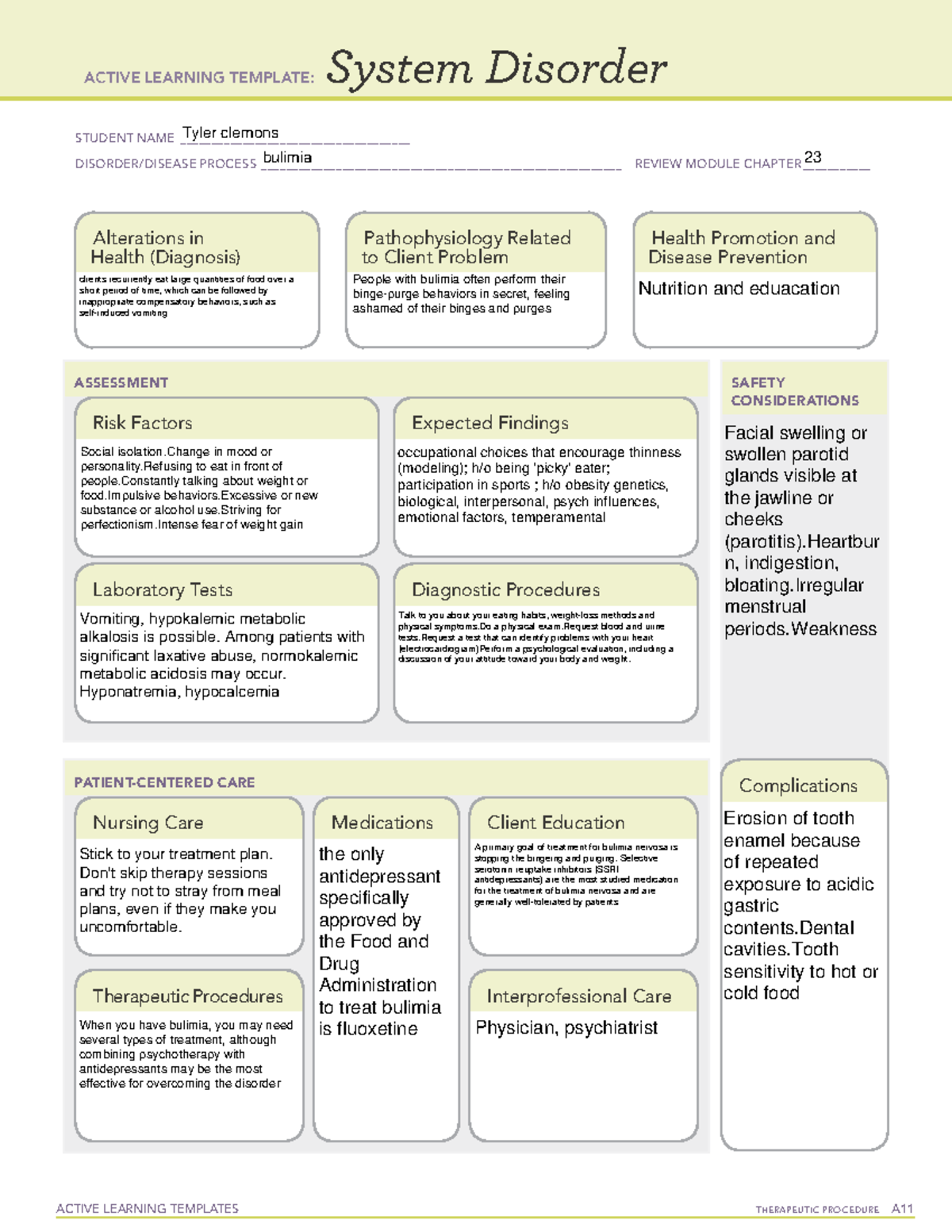 Mental Health Review: Active Learning Templates (9 - ATI) - Studocu