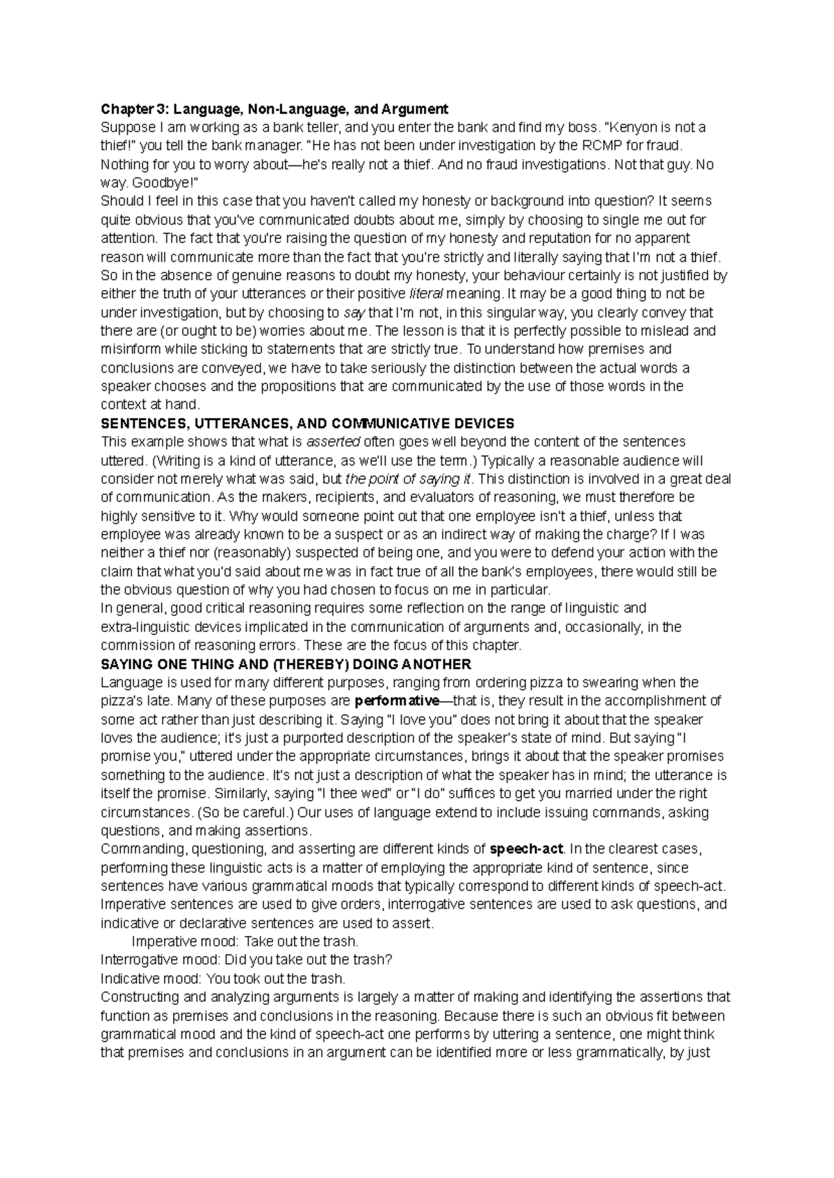 Chapter 3: Language and Argument Analysis in Communication - Studocu