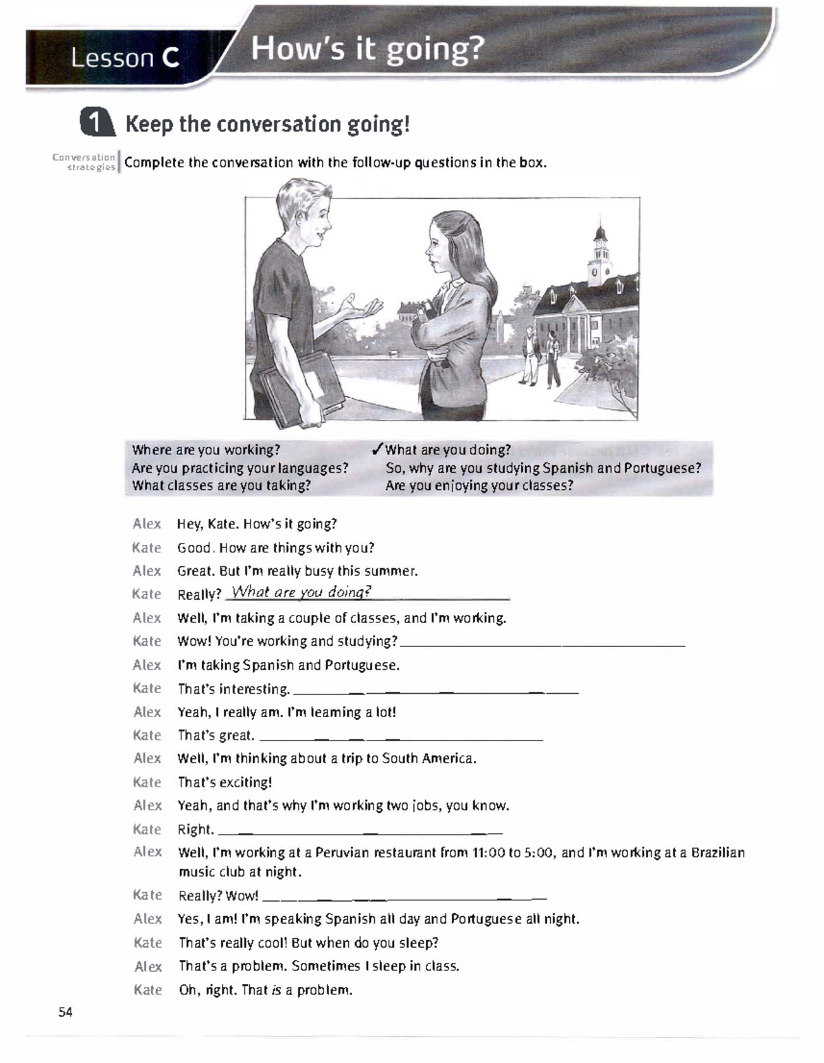 UNIT 7 Lesson B,C worbook and studen book - ⠀氀 Keep the conversation ...