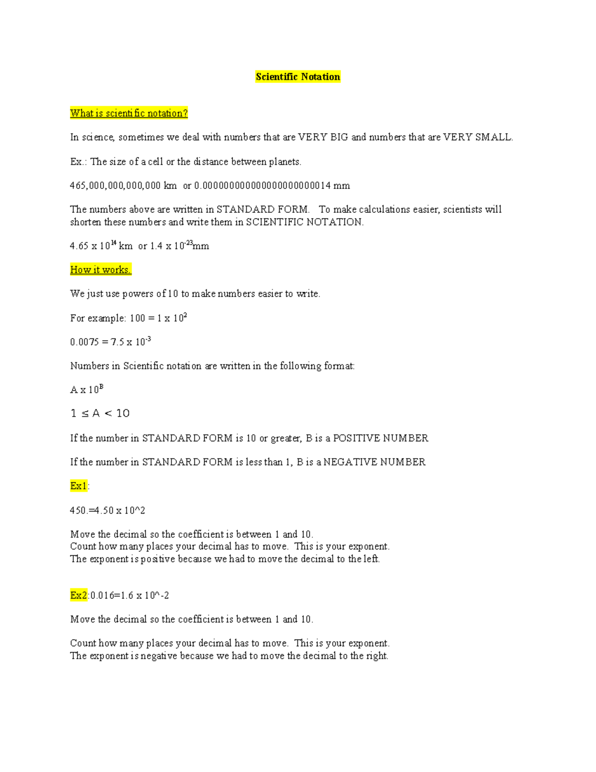 PP Scientific Notation: Understanding and Using Scientific Notation ...