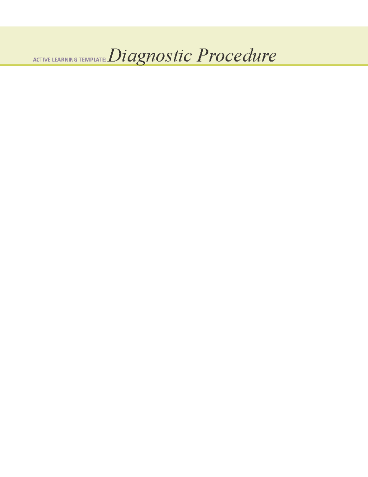 Creatinine Paige Doolan - ACTIVE LEARNING TEMPLATE: Diagnostic ...