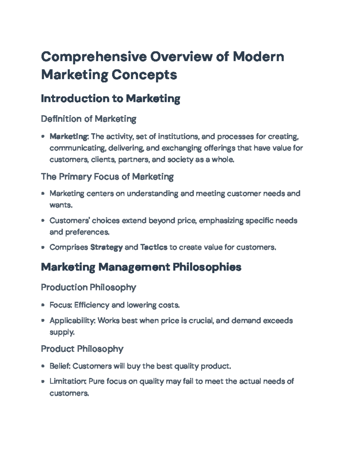Modern Marketing Concepts Overview: Key Philosophies and Strategies ...