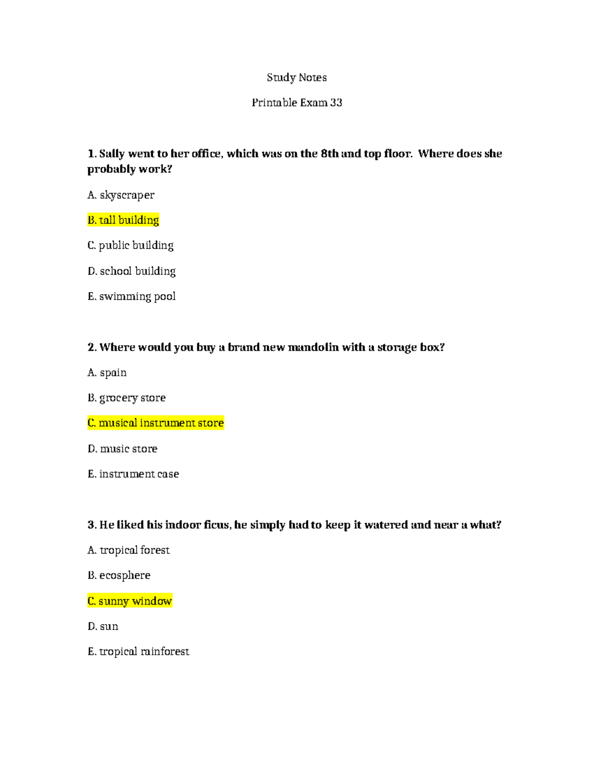 Exam Study Notes 33: Understanding Contextual Questions - Studocu
