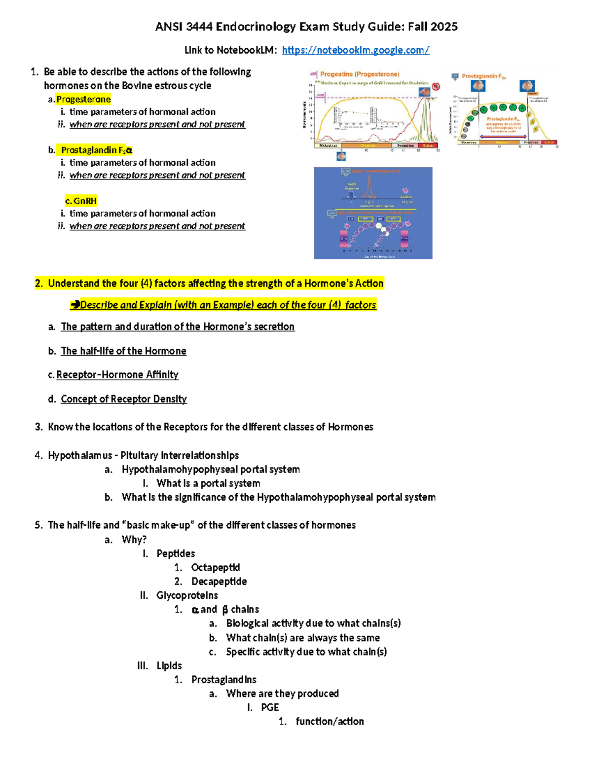 Endocrinology Exam Study Guide (ANSI 3444): Hormones & Reproduction ...