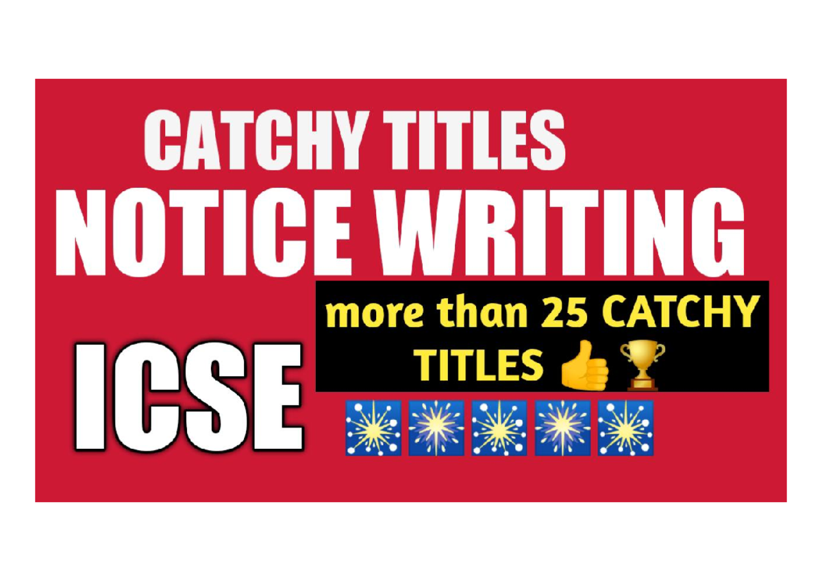 25+ Creative Titles for Notices and Announcements - Studocu