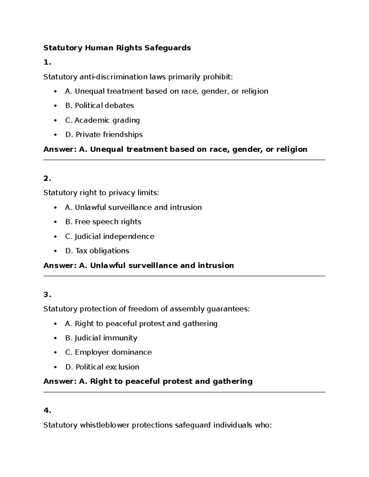 Statutory Human Rights Safeguards: Key Protections Explained - Studocu