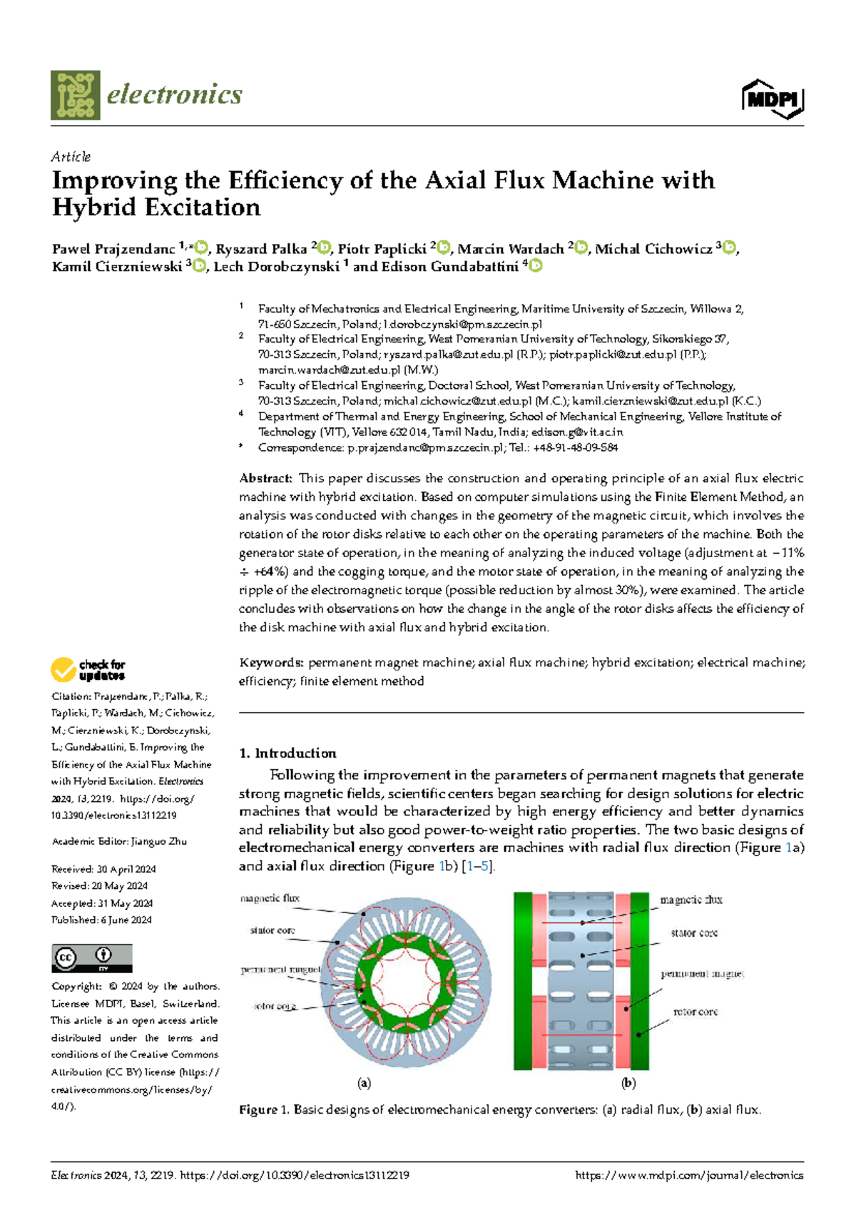 Electronics 2024: Enhancing Axial Flux Machine Efficiency with Hybrid ...