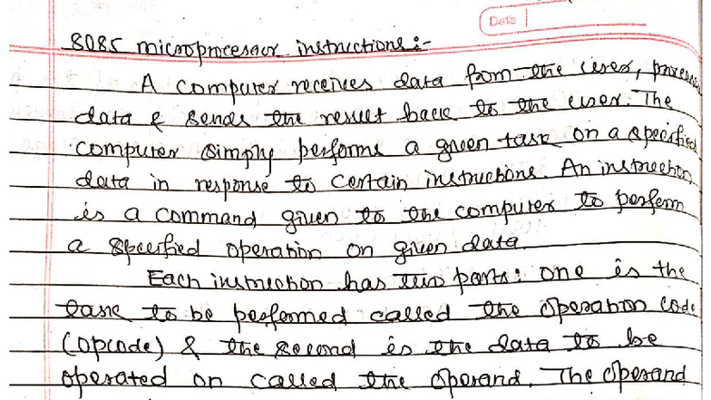 8085 Microprocessor Instruction Set Overview - Studocu