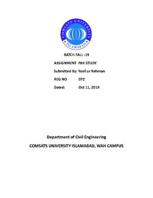 RWS Sessional I - Report Writing Skills HUM102 - COMSATS University ...