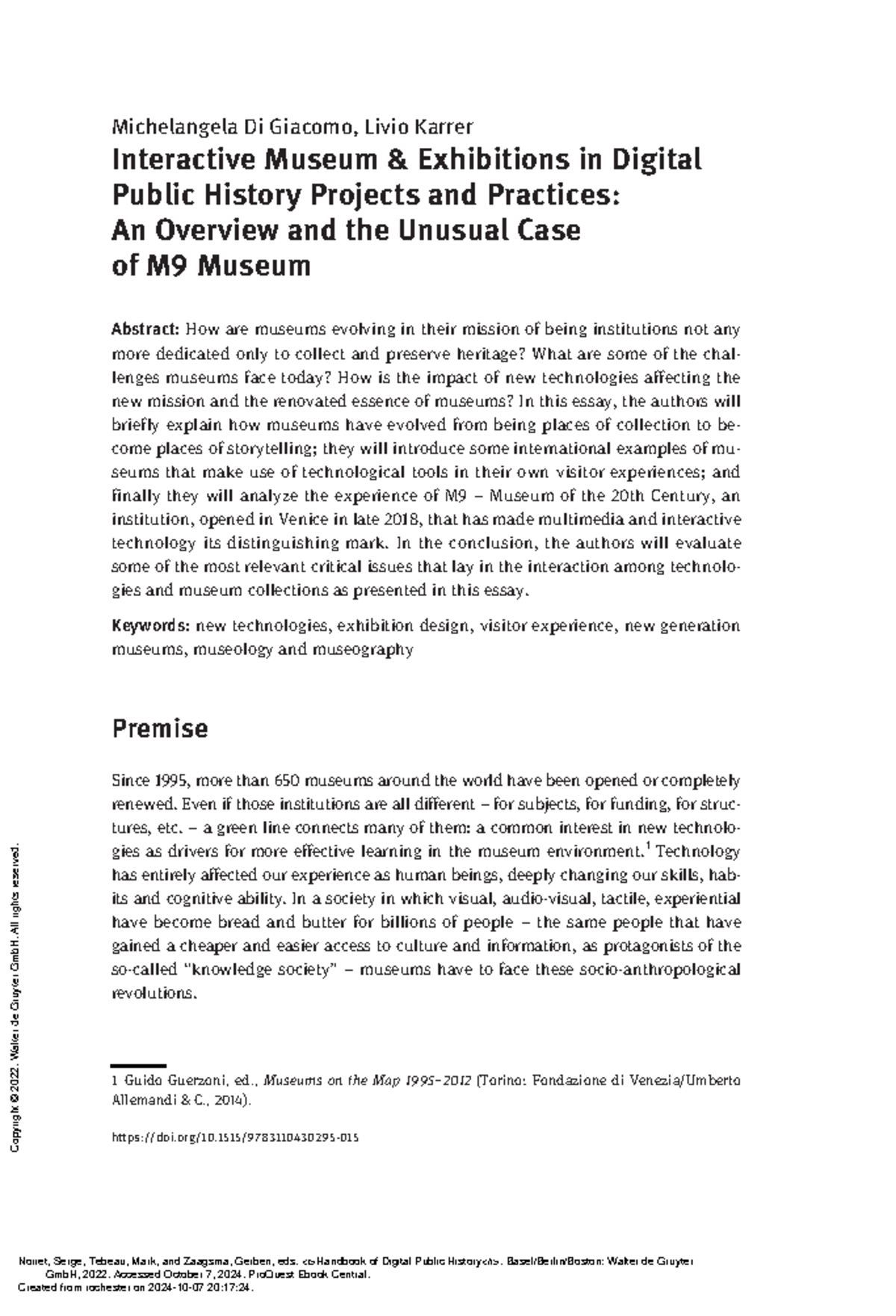 Interactive Museums: The Unusual Case of M9 in Digital Public History ...