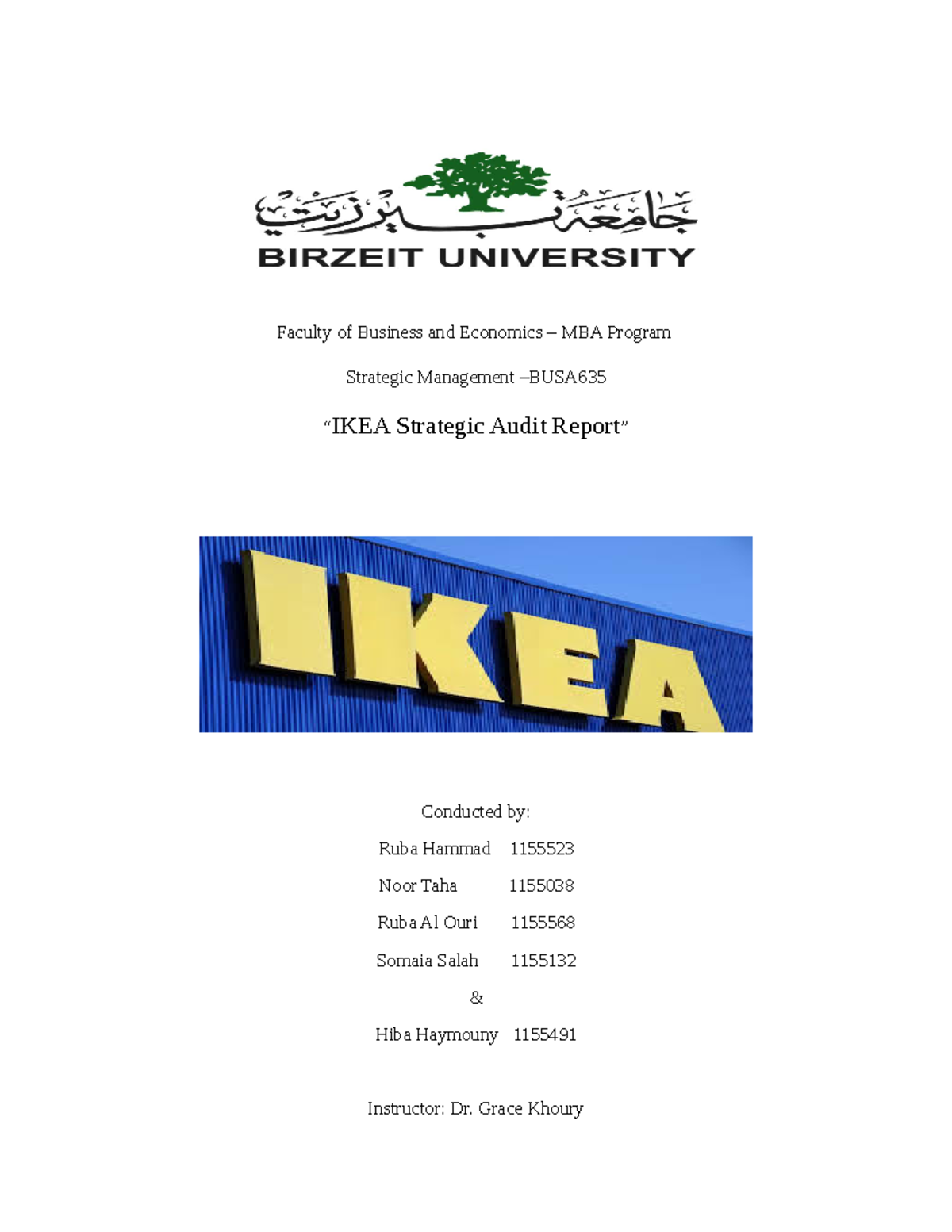 IKEA Strategic Management Audit Report - BUSA 2017 - Studocu
