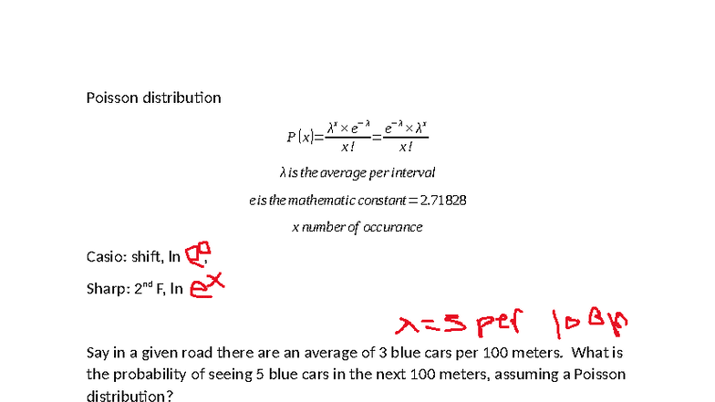 Poisson Distribution Analysis for Probability Calculations - Studocu