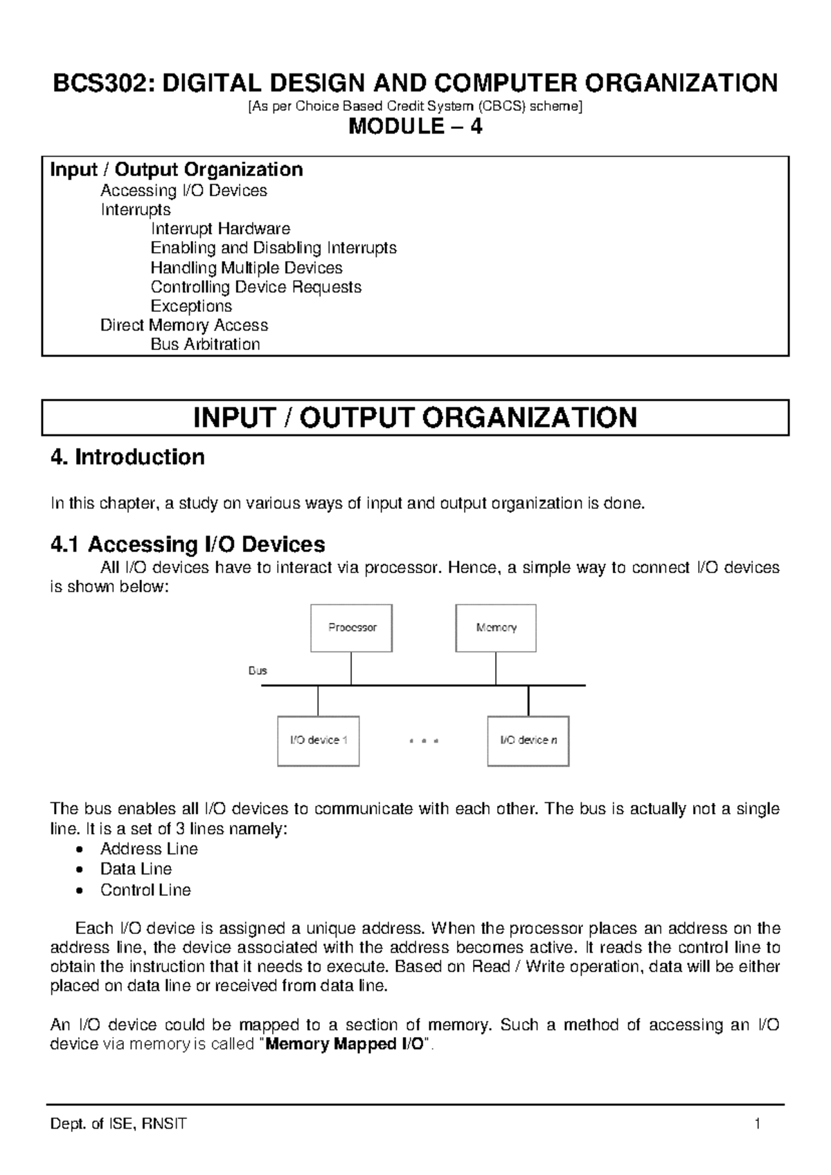 BCS302 modified module 4 - BCS302: DIGITAL DESIGN AND COMPUTER ORGANIZATION [As per Choice Based ...