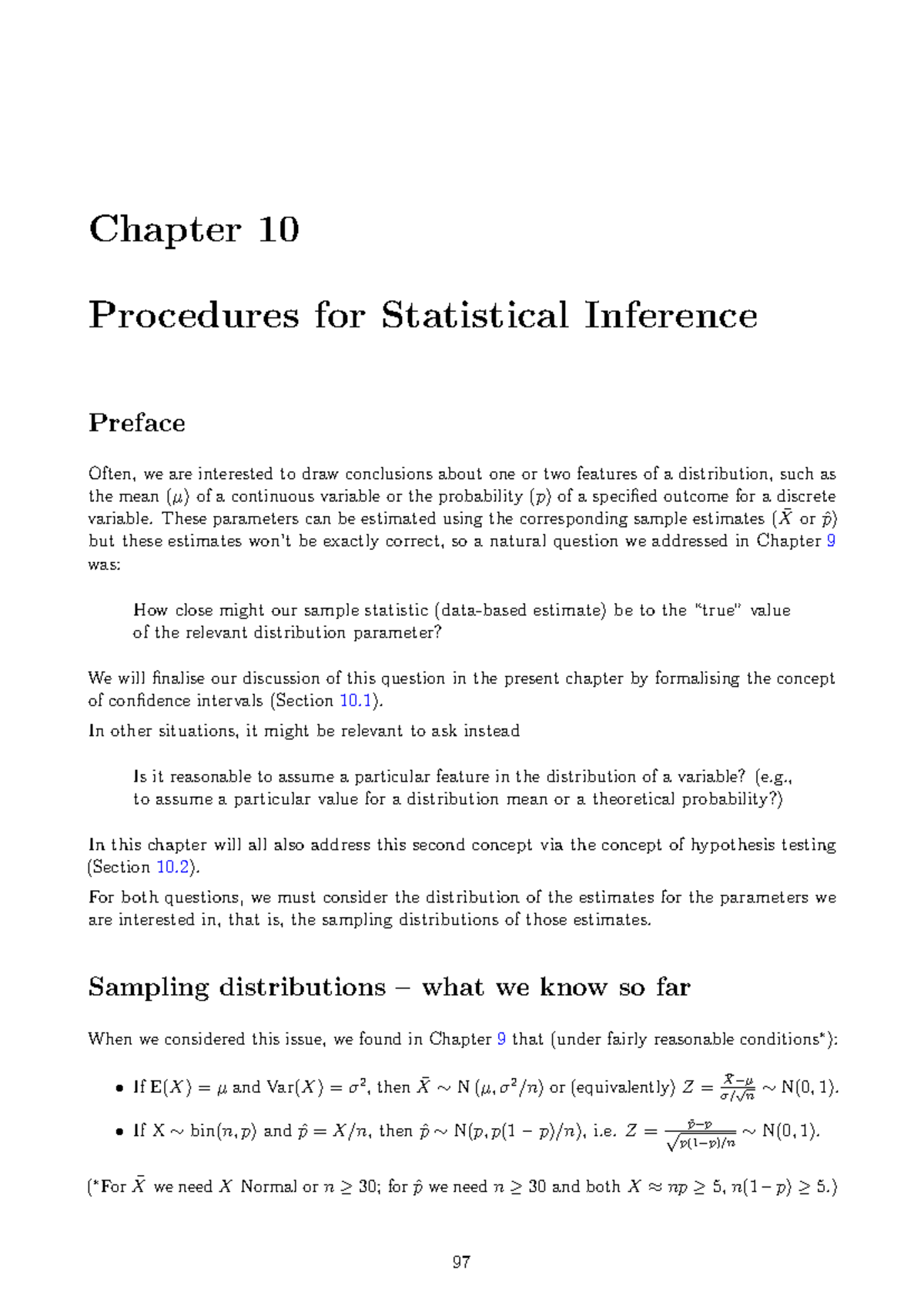 MZB127 Topic 10: Statistical Inference Procedures and Tests - Studocu