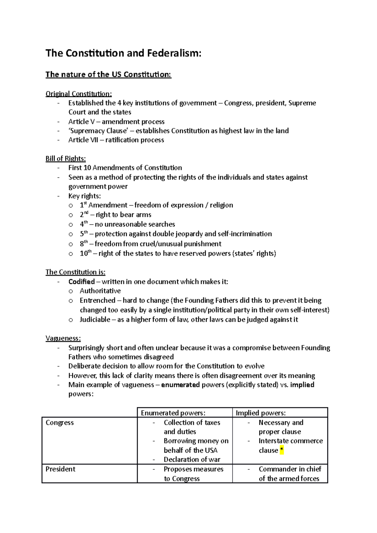 US Constitution: Federalism, Principles, and Modern Interpretations ...