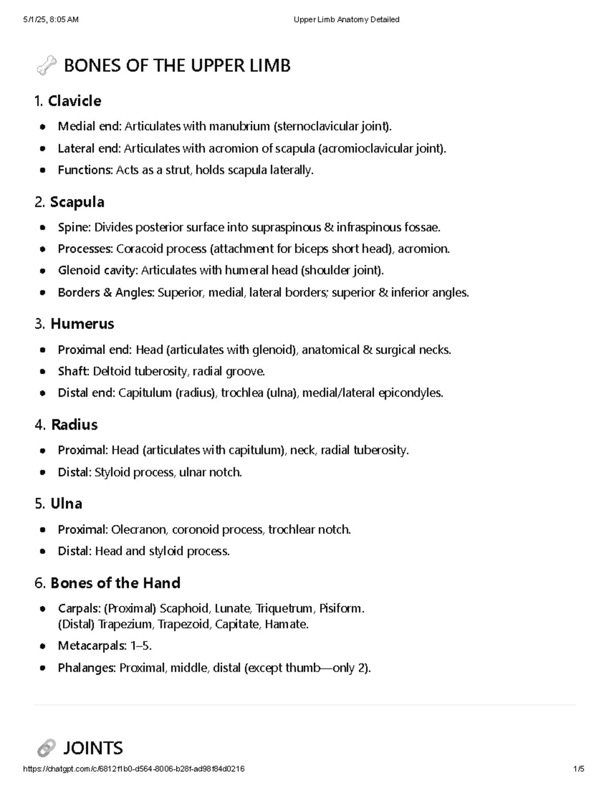 Upper Limb Anatomy Detailed: BONES, JOINTS, MUSCLES & NERVES Overview ...