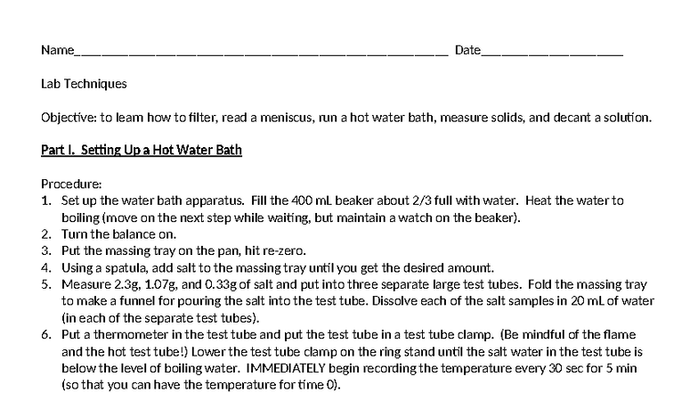 Lab Techniques (Lab Stations) - Filtering, Decanting & Heating Methods ...