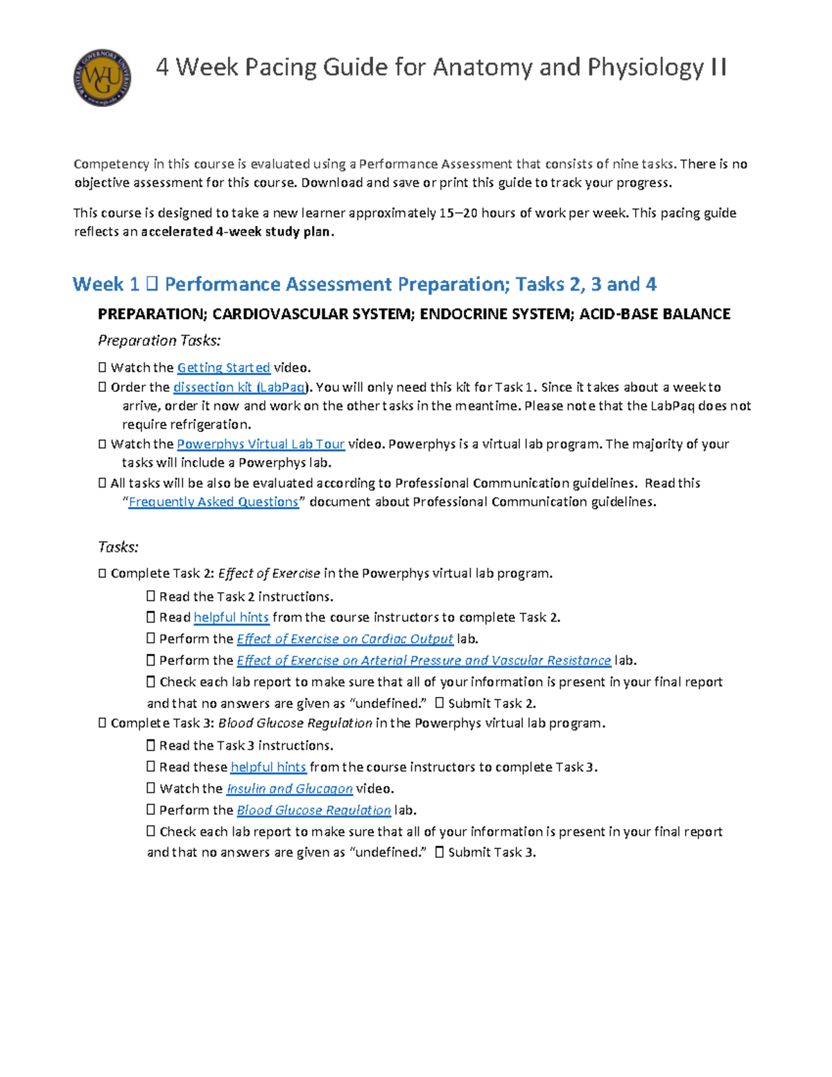 Anatomy and Physiology II study guide - Competency in this course is ...