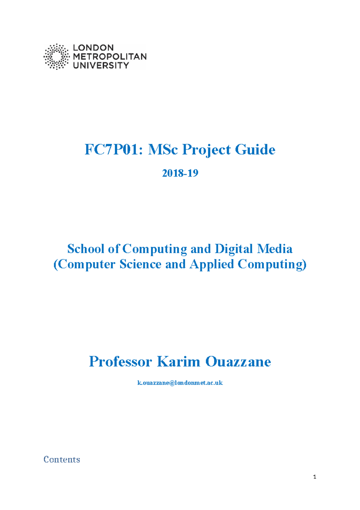 MSc Project Guide FC7P01: Essential Insights and Preparation Tips - Studocu