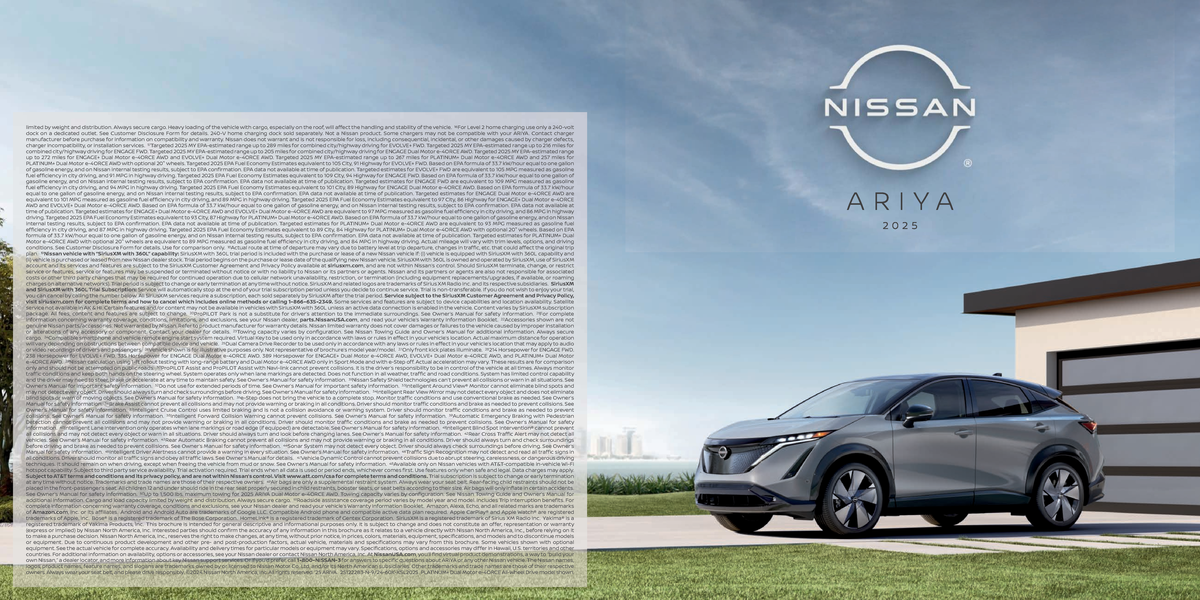 Nissan ARIYA 2025: Cargo Weight, Distribution & Charging Guidelines ...