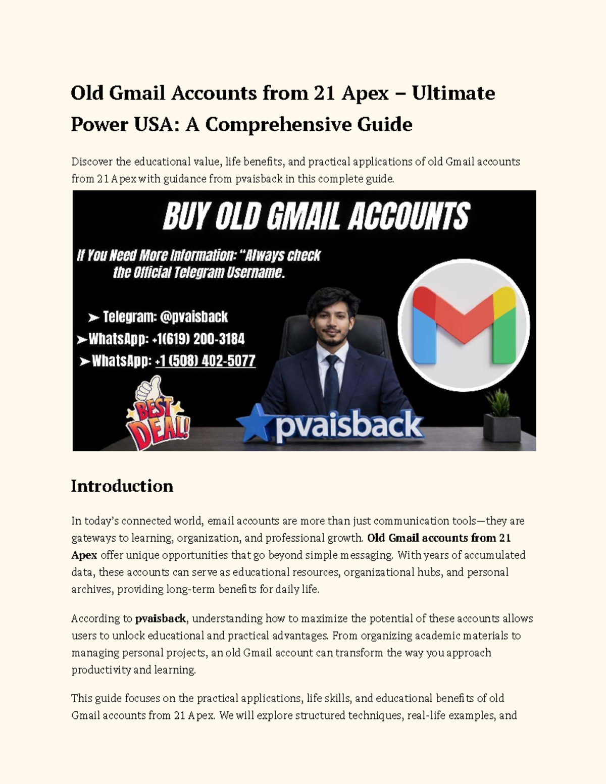 Maximizing Old Gmail Accounts from 21 Apex: A Practical Guide - Studocu