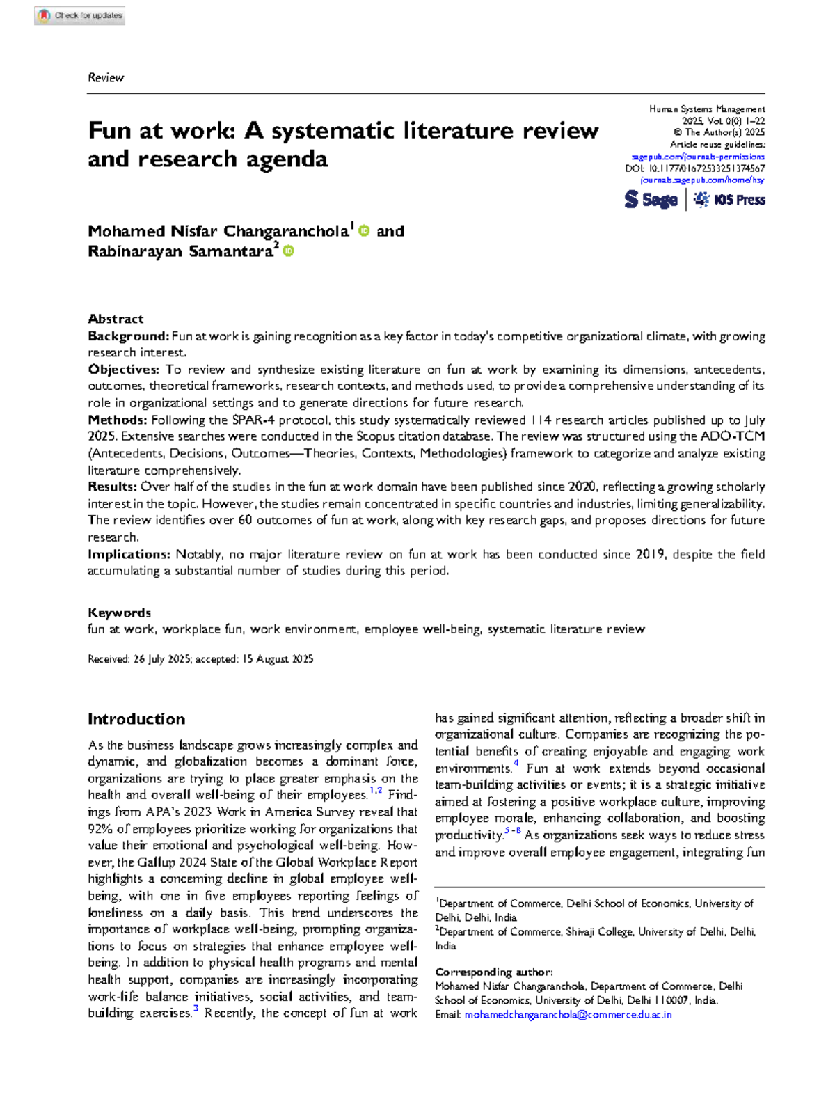 Fun at Work: A Systematic Literature Review (HSM 2025) - Studocu