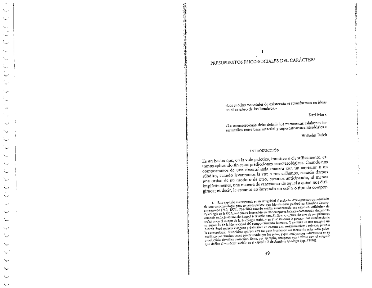 Presupuestos Psico-Sociales del Carácter en la Obra de Martín-Baró ...