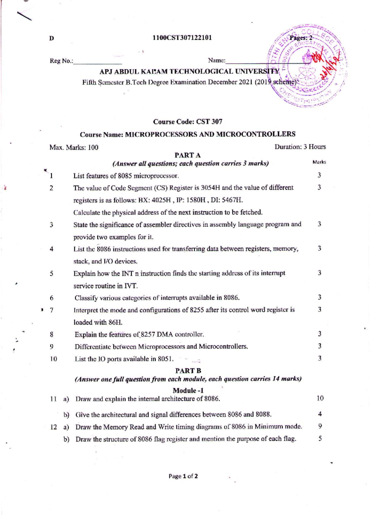 CST 307 Final Exam Notes: Microprocessors and Microcontrollers - Studocu