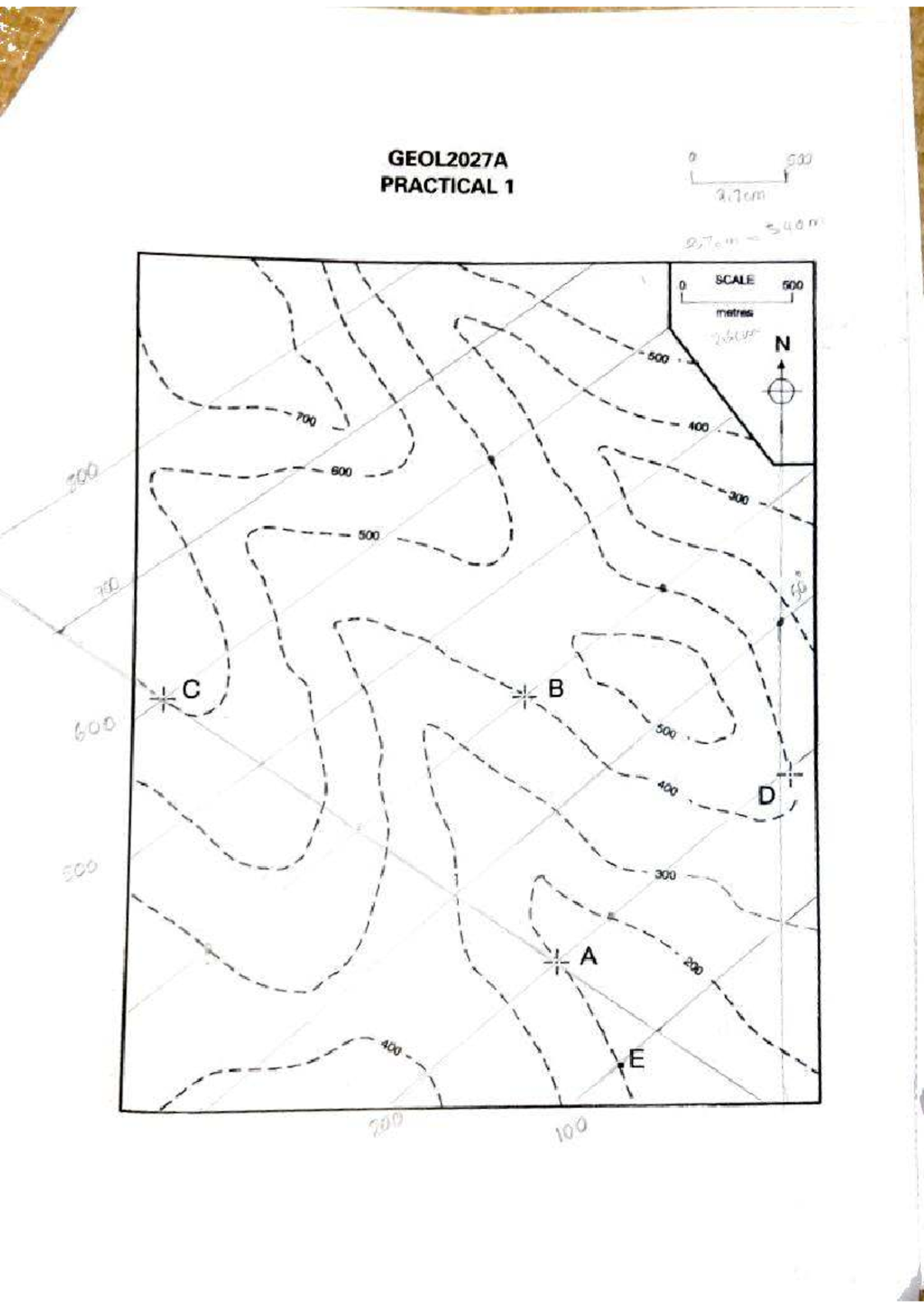 Geology - MAPS - CIVN2027 - GEOL2027A 0 500 PRACTICAL 1 2 2,7 s40m o ...