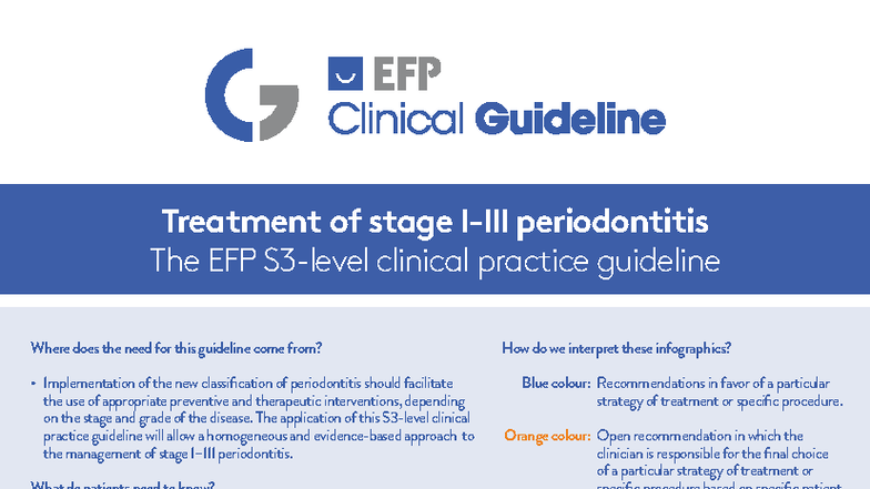 EFP Clinical Guidelines: Treatment of Stage Periodontitis Steps - Studocu