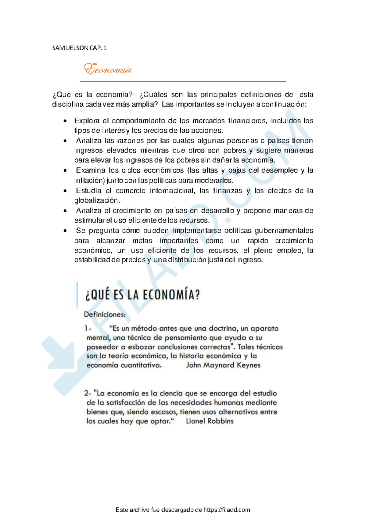 Samuelson - Resumen Completo y Fundamentos de Economía - Studocu