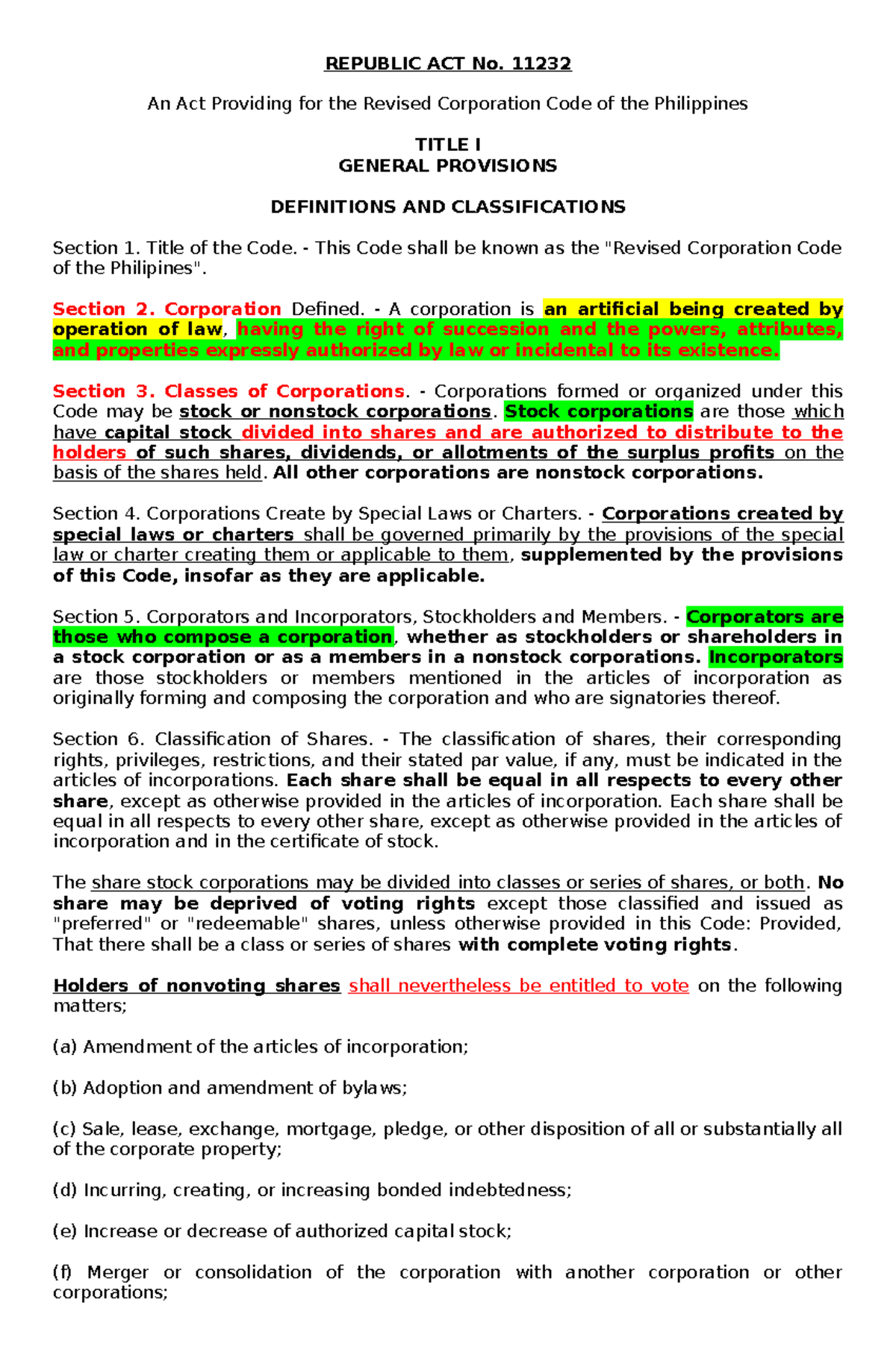 RCC Codal - REPUBLIC ACT No. 11232 An Act Providing for the Revised ...