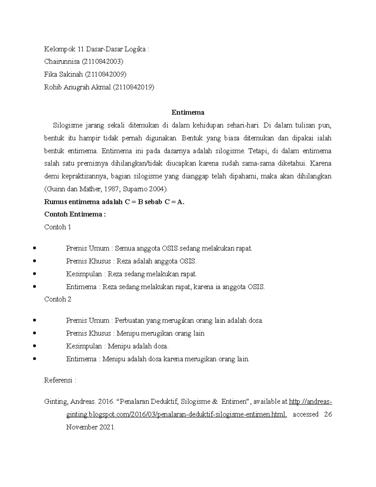 Jenis Penalaran - Penalaran Langsung Oposisi Penalaran oposisi atau ...