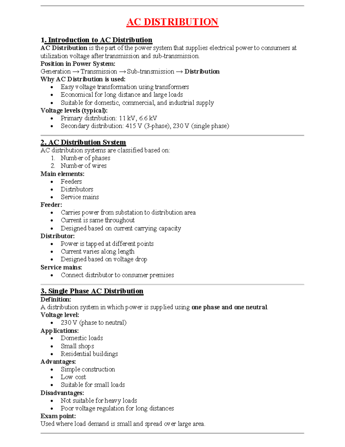 AC Distribution and Insulated Cables Overview - Power Systems 101 - Studocu