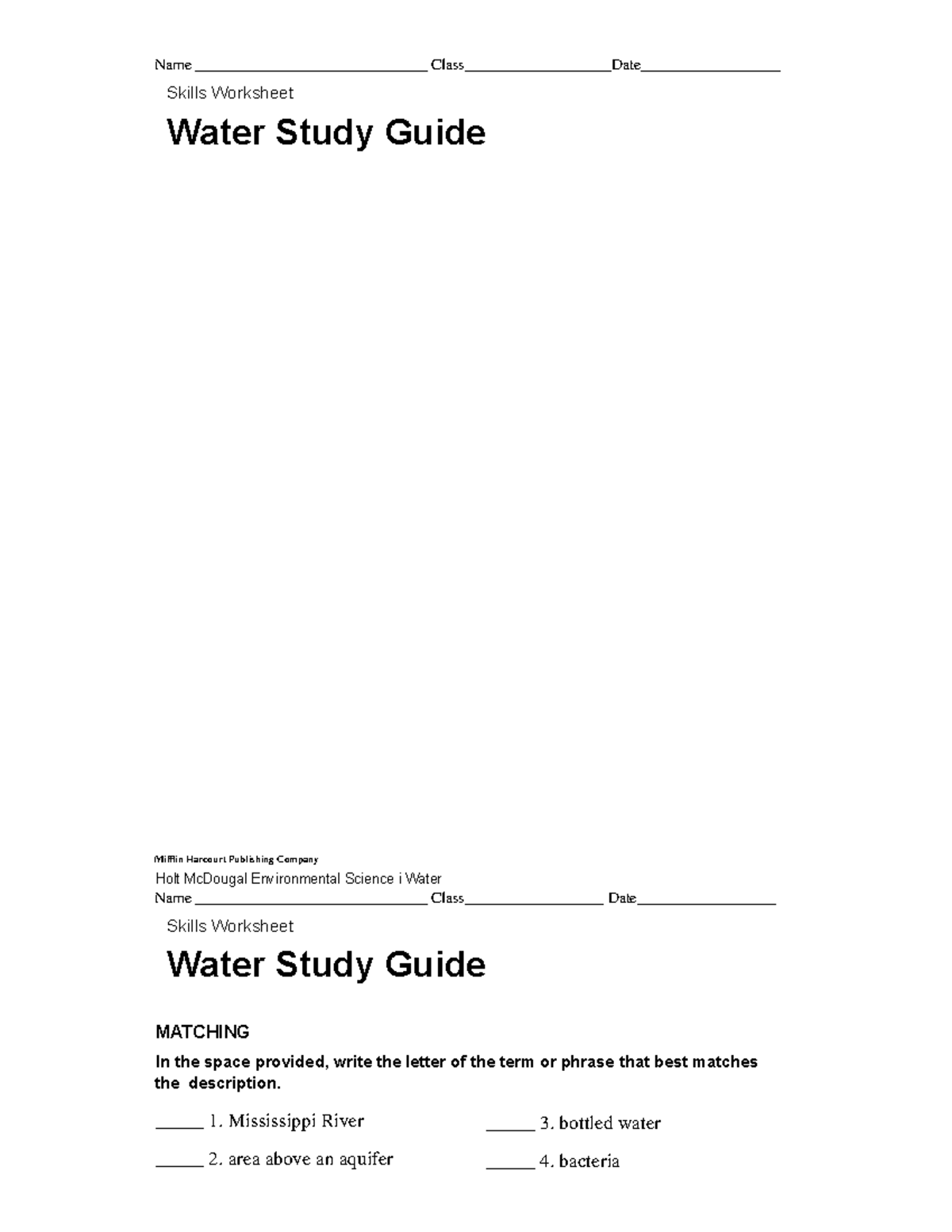 Water Study Guide - Environmental Science (Course Code: ENV 101) - Studocu