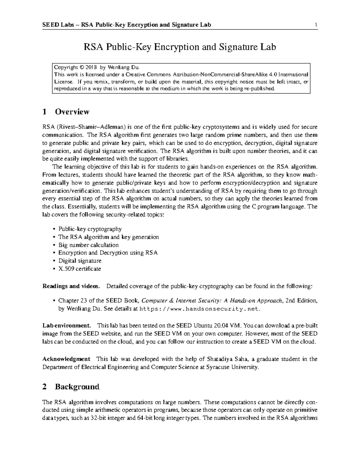 RSA Lab 2 - Hands-on Encryption & Signature Tasks in C Programming - Studocu