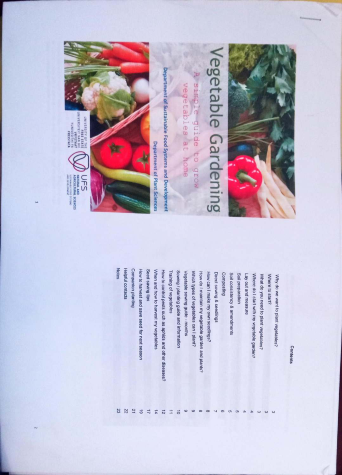 Crop 2614 - Guide to Vegetable Planting and Maintenance - Studocu
