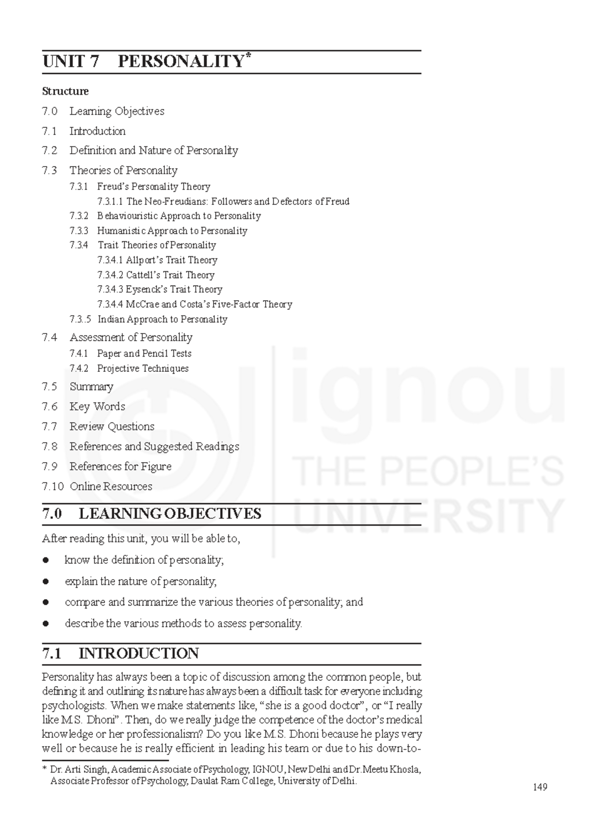 UNIT 5: Comprehensive Notes on Personality Theories and Assessment ...