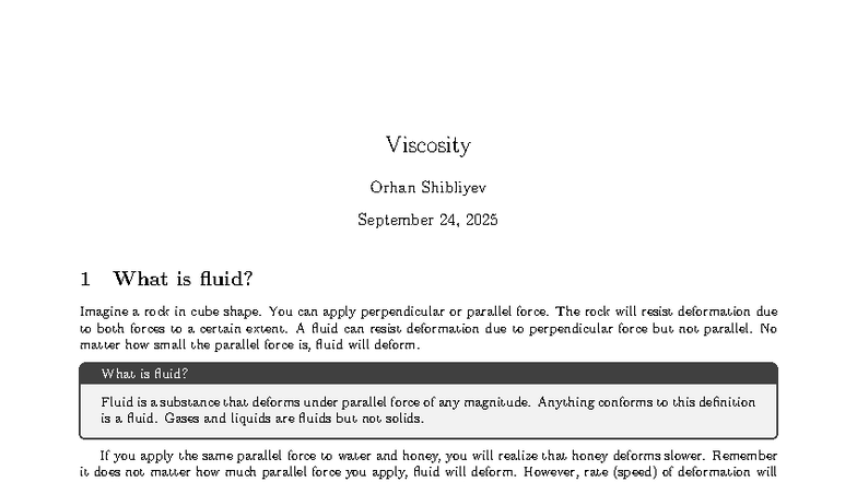 Viscosity Concepts and Problem Solving - Fluid Mechanics 101 - Studocu
